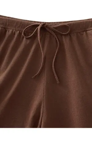PETITE PLUME Olivia Featherweight Pima Cotton Short Pajamas - Brown