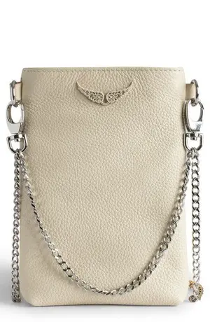 Zadig&Voltaire Rock Pebbled Leather Phone Pouch - Flash