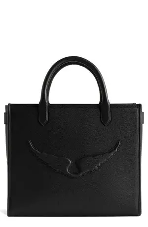 Zadig&Voltaire Calfskin Leather Tote Bag - Black