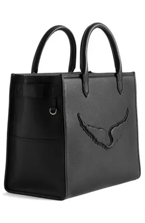 Zadig&Voltaire Calfskin Leather Tote Bag - Black