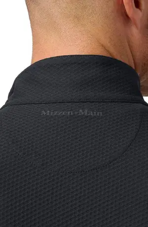 Mizzen+main Easton Textured Quarter-zip Pullover - Black