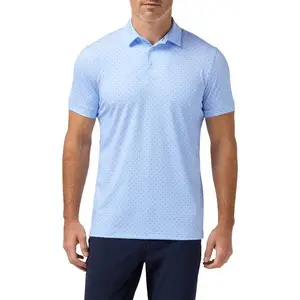 Mizzen+main Versa Trim Fit Performance Golf Polo - Cloud Blue Stacked Geo