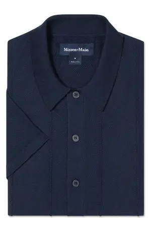 Mizzen+main Cotton Blend Performance Button-up Sweater