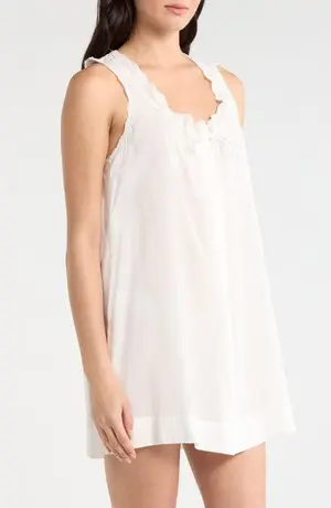 REFORMATION Holly Organic Cotton Blend Sleep Dress - Ivory