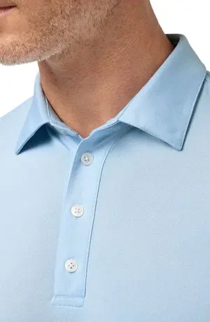 Mizzen+main Harper Long Sleeve Performance Polo - Cloud Blue