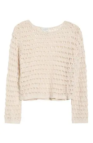 PACSUN Willa Cotton-blend Open Stitch Sweater - Ivory
