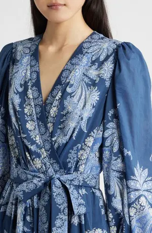 Kobi Halperin Kai Print Long Sleeve Midi Dress
