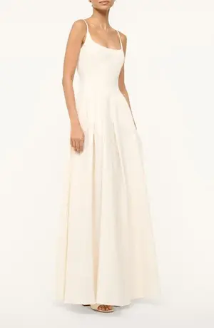 Staud Joy Cotton Blend Maxi Dress - Ivory