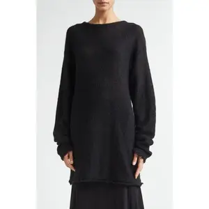 TOTEME Longline Mohair Blend Sweater - Black