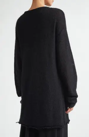 TOTEME Longline Mohair Blend Sweater - Black