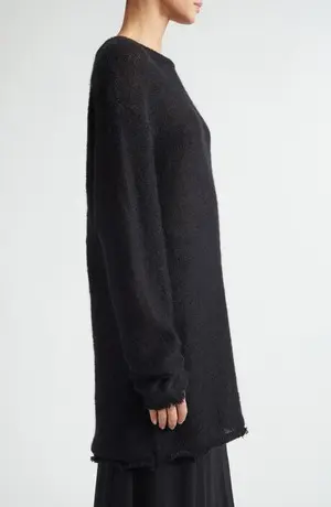 TOTEME Longline Mohair Blend Sweater - Black