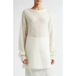 TOTEME Longline Mohair Blend Sweater Off-white