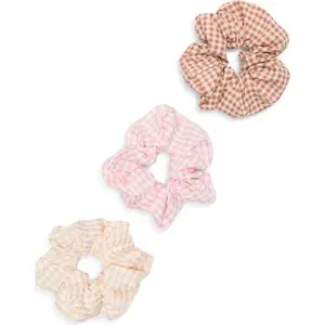 Bp. Gingham Scrunchies 3 Pack - Multi Pink