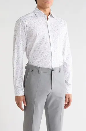 JACK VICTOR Douglas Button-up Shirt - Light Grey