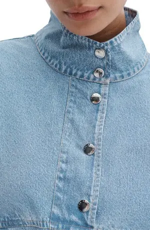 Rag & Bone Miramar Flyweight Snap Placket Popover Top