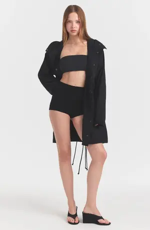 SKIMS Swiss Cotton Oversize Anorak - Onyx