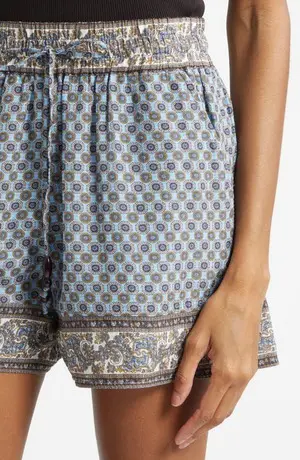 Veronica Beard Printed Drawstring Shorts