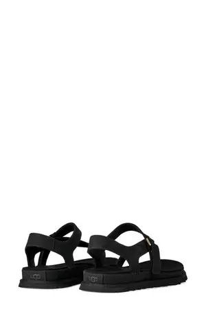UGG Goldengaze Toe Post Leather Sandal - Black