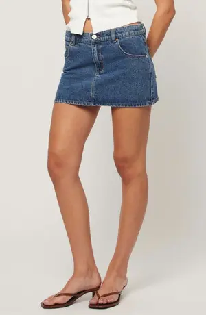Abrand Denim 99 Bella Denim Skirt - Mid Blue