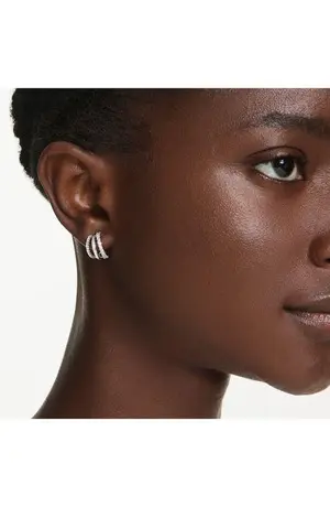 SWAROVSKI Hyperbola Hoop Earrings - White/silver