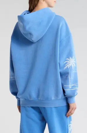 PACSUN Oversized Graphic Hoodie - Blue
