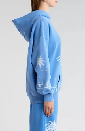 PACSUN Oversized Graphic Hoodie - Blue