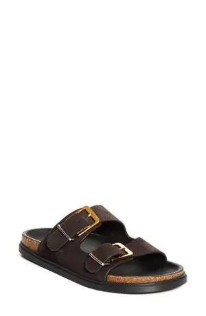 Women's Buckled Slip-On Sandals