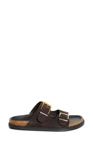 THE ROW Buckle Slide Sandal - Coffee