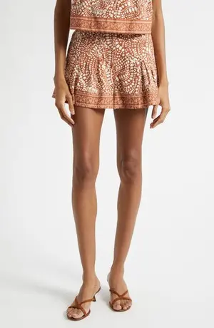 Ramy Brook Quinn Abstract Print Cotton Short - Coffee Dot