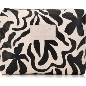 ALOHA COLLECTION Water-resistant Zip Pouch - Black/sandstone