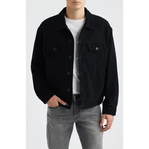 Nn07 Roy Suede Trucker Jacket - Black