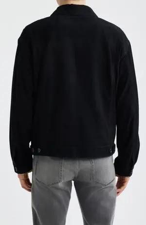 Nn07 Roy Suede Trucker Jacket - Black