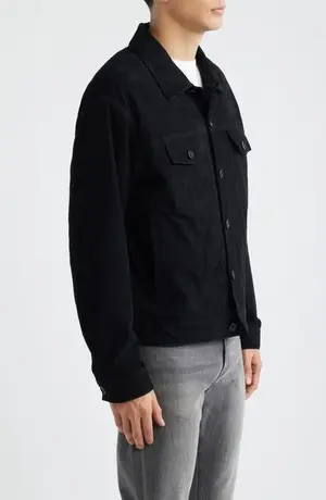 Nn07 Roy Suede Trucker Jacket - Black