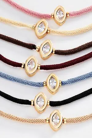 Anthropologie Corded Bezel Crystal Bracelet