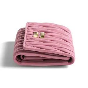 Miu Miu Small Matelassé Nappa Leather Wallet - Pink