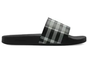 Burberry Check Slides - Black
