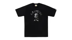 A BATHING APE Screen Camo College Tee Shirt - Black