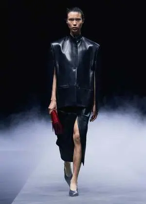 Khaite Dolso Leather Cape Jacket - Black