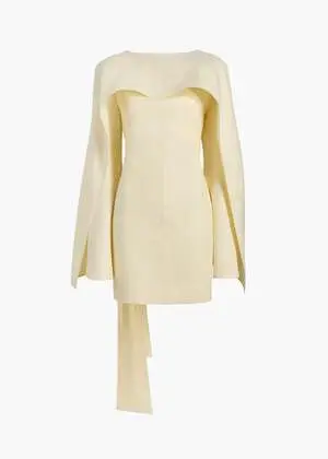 Khaite Onis Draped Linen Minidress - Natural