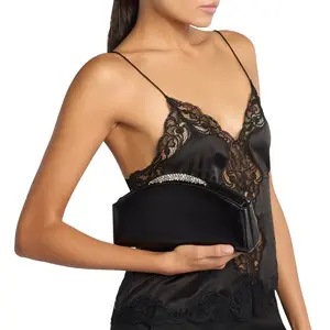 GIUSEPPE ZANOTTI Leather Clutch With Jewel Accessory - Black