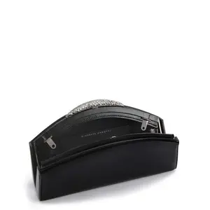 GIUSEPPE ZANOTTI Leather Clutch With Jewel Accessory - Black
