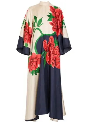 La DoubleJ Magnifico Printed Silk Maxi Dress - Multicoloured