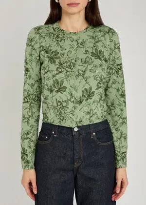 Alice + Olivia Carson Floral Cropped Cardigan