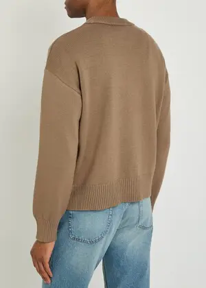 AMI Paris Logo Intarsia Wool-blend Jumper