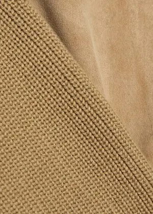 BOSS Suede Knit Jacket - Khaki
