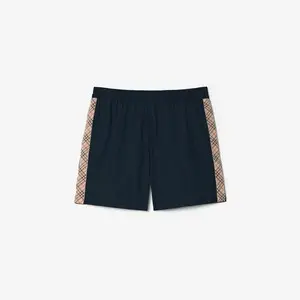 Burberry Check Trim Swim Shorts - Navy