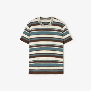 Burberry Striped Wool Blend T-shirt - Blue