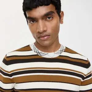 Burberry Striped Wool Blend T-shirt - Brown