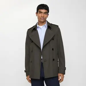 Burberry Extra-short Tropical Gabardine Kensington Trench Coat - Grey Grey