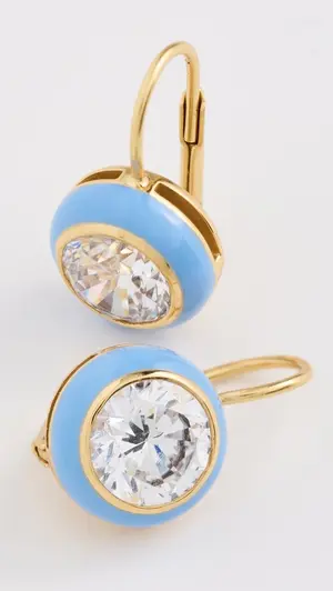 HART Enamel Bezel Drop Earrings